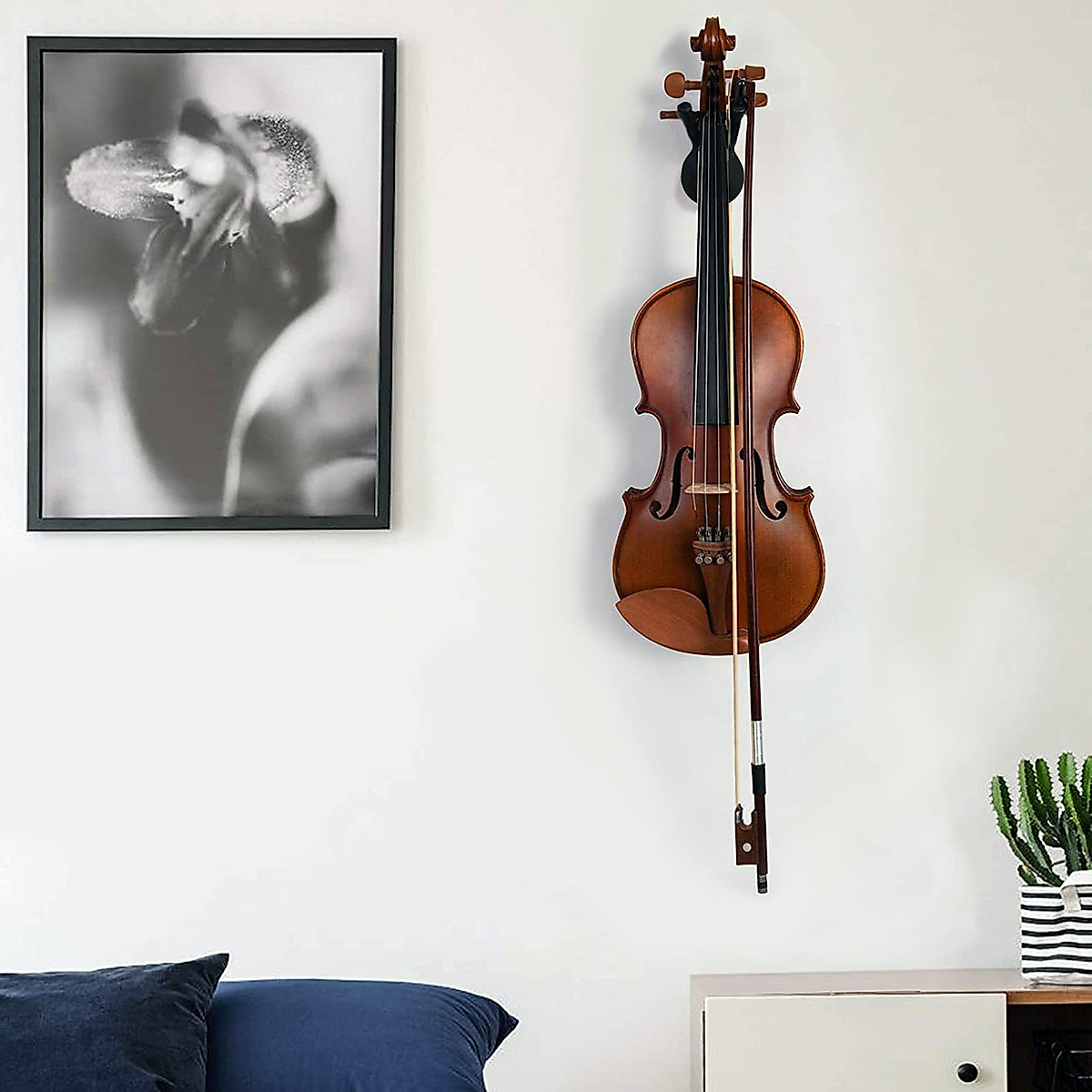Peng Da Violin Viola Wall Mount Hanger,Violin Viola Hook,with Bow Hook,Home & Studio Wall Mount Violin Hangers
