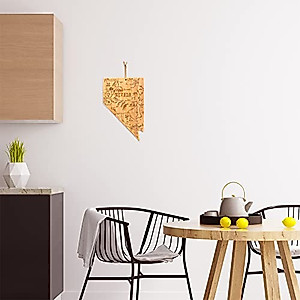 Totally Bamboo Destination Nevada State Shaped Serving and Cutting Board, Includes Hang Tie for Wall Display