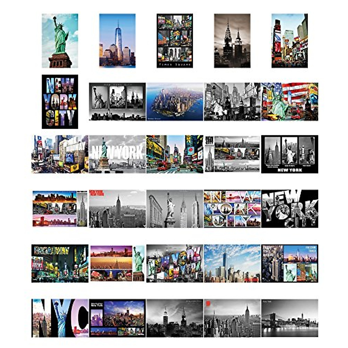 New 60 Various NYC New York Collectible Photo Postcards 4x6 Inch with Box