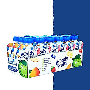 Buddy Fruits & Veggies Snacks To Go Blueberry Sweet Potato Unsweetened Applesauce 3.2oz (18pk) Gluten-Nut-Dairy-Preservative-BPA Free, Non GMO, Kosher