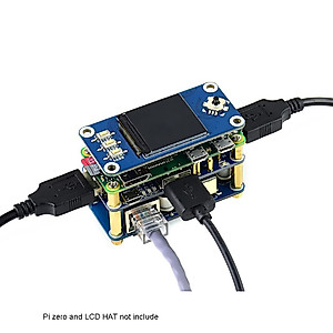 PoE Ethernet/USB HUB HAT for Raspberry Pi Zero/Zero W/Zero WH, 3X USB 2.0 Ports, 10M / 100M RJ45 Port, 802.3af-Compliant