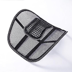 Mesh Lumbar Back Support Massage Cushion Office Home Car Seat Chair Ventilate Cool Cushion Pad with Massage (Black, 40 * 7.5 * 36cm/15.8 * 3 * 14.2inch (L*W*H))