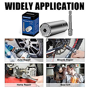COMOWARE Universal Socket Tool Gifts for Men Women, Super Socket Unscrew Any Bolt 1/4"-3/4" (7mm-19mm) with Drill Socket Adapter, Cool Gadgets, Gifts for Him, DIY Handyman, Husband, Boyfriend