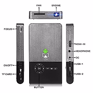 LHLLHL Mini DLP Projector Portable Proyector LED DLP Beamer Home Cinema Support (Size : 8GB)