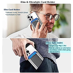 Magsafe Wallet,Magnetic Wallet for iPhone 14 13 12 pro max,PU & Stretchy Magnetic Card Holder for Back of Phone,Detachable Magsafe Card Holder,Compatible with Apple Wallet Magsafe,Fit 6 Cards.Black