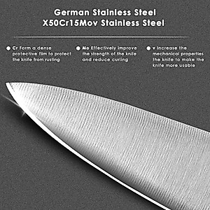 Kitchen Knife Set,Knife Sets for Kitchen with Block and Sharpener，15 Pcs High Carbon Stainless Steel Block Knife Set and 6 Steak Knives