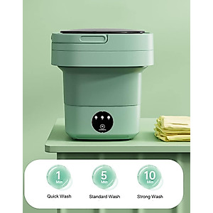 Compact 8 lb Portable Washing Machine for Apartments - Quick Laundry Solution with Timer and Multiple Wash Modes (Green)