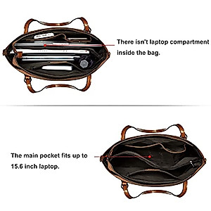 S-ZONE Women Genuine Leather Top Handle Satchel Daily Work Tote Shoulder Bag