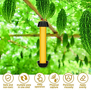 Qualirey Fly Traps for Indoor Outdoor Hanging Fly Stick Sticky Mosquito Trap Fruit Fly Stick Trap Home Insect Fly Sticky Trap, 10 x 2.5 Inches (Yellow,12 Pcs)