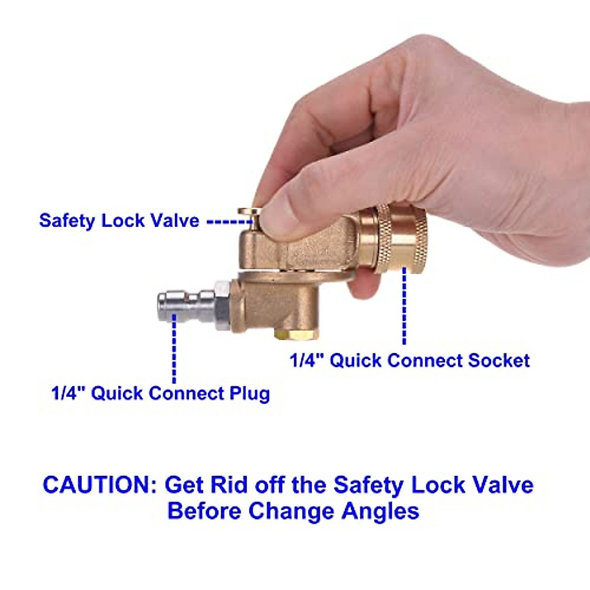 PWACCS Pressure Washer Pivoting Coupler Kit, 240 Degree Rotation, Pressure Washer Accessories Kit Including Gutter Cleaner Attachment and 7 Spray Nozzle Tips with Holder, 1/4" Quick Connect, 4500 PSI