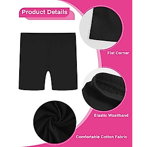 Auranso Girls Bike Shorts Dance Breathable and Safety Biker Under Dress Shorts Black 9-10 Years