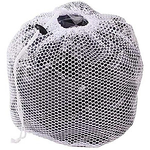 3 Pcs Commercial Mesh Laundry Bag - 20" x 28" - Sturdy white Mesh Material With Drawstring Closure. Ideal Machine Washable Mesh Laundry Bag For Factories, College, Dorm and Apartment Dwellers