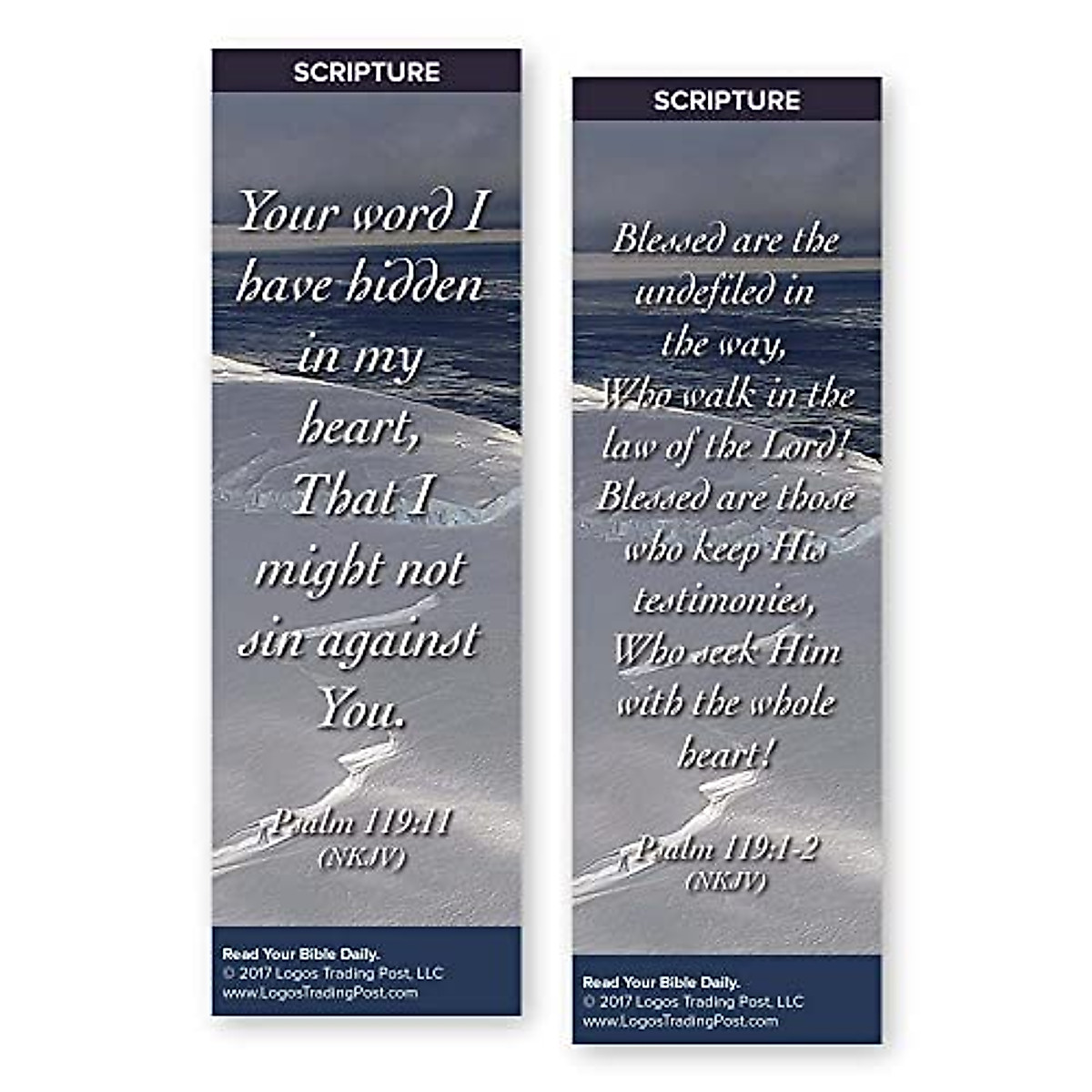 Christian Bookmark with Bible Verse, Pack of 25, Scripture Themed, Your Word I Have Hidden in My Heart, Psalm 119:11