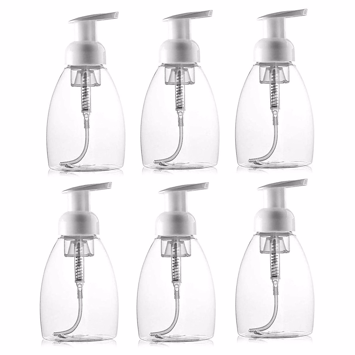 Bekith 12 Pack Foaming Soap Dispenser Pump Bottles, 8oz (250ml) Foaming Hand Soap Dispenser, Refillable Liquid Soap Foaming Dispenser, Empty Plastic Bottles for Kitchen, Bathroom, Commercial, Clear