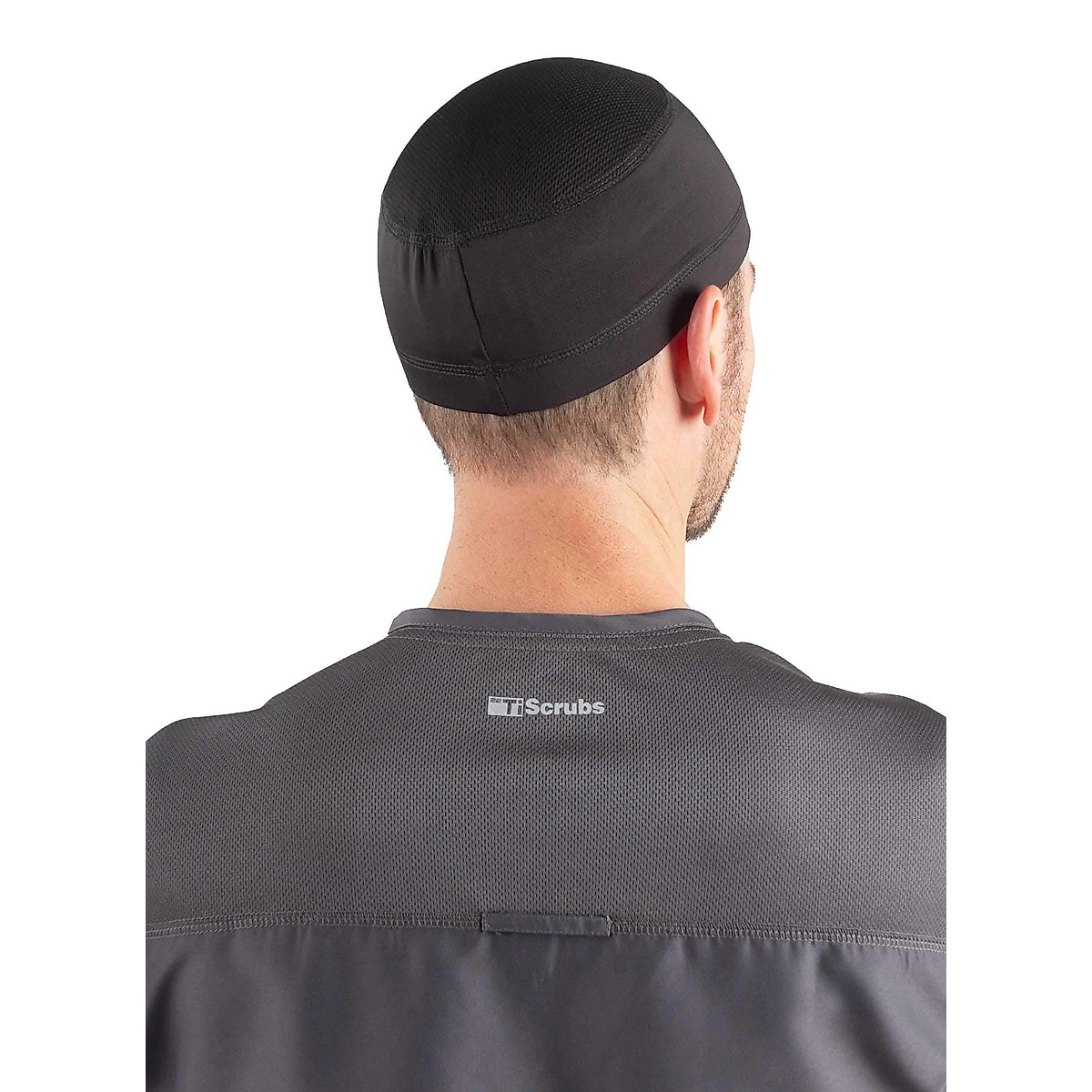 TiScrubs Men's Surgical Skull Hat Scrub Cap (2XL/3XL, Black)