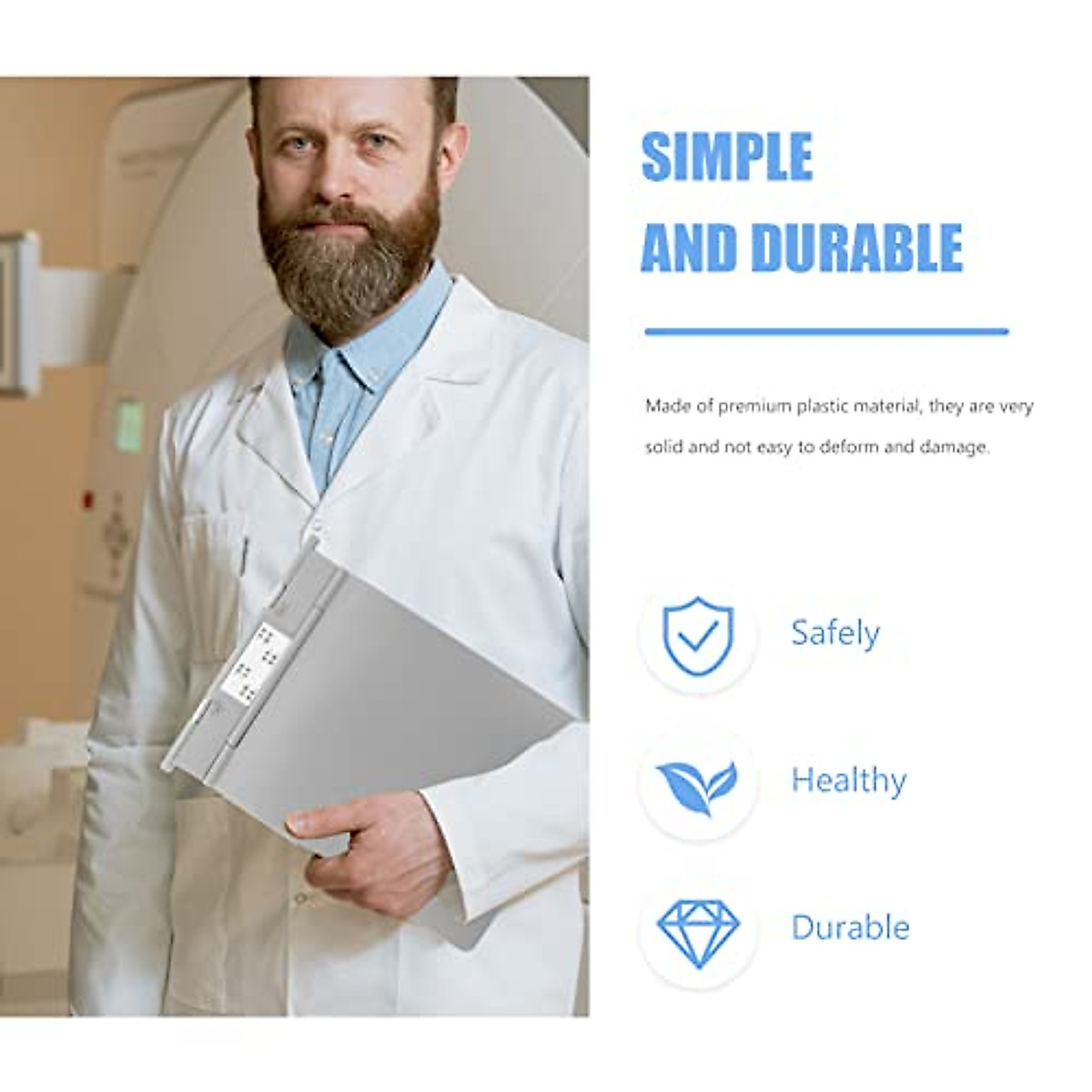 MAGICLULU 2pcs Case Folder Filing Box Profile Hardboard Hanging File Folders Paper Folder Digital Writing Pad Office Folders Clipboards Exam Paper Base Nurse Writing Board Abs Tray A4 Grey