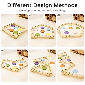 BanaSuper Wooden Balance Beam Stepping Stones for Kids Toddlers Gymnastics Beam Children Balance Board Toys Montessori Toddler Toys Gymnastics Obstacle Course Montessori Furniture Toddler Gift