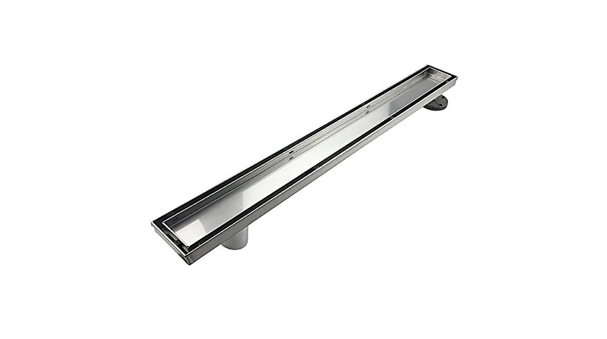 Neodrain 32-Inch Linear Shower Drain with Tile Insert & Brushed Steel