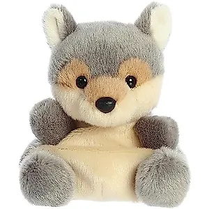 Aurora® Adorable Palm Pals™ Lucian Wolf™ Stuffed Animal - Pocket-Sized Play - Collectable Fun - Gray 5 Inches
