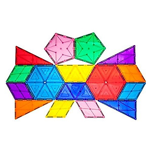 PicassoTiles Magnetic Building Block Set Geometry Shape Magnet Tiles Construction Toy STEM Learning Kit Educational Playset Playboard Pretend Play Stacking Blocks Child Brain Development PT16