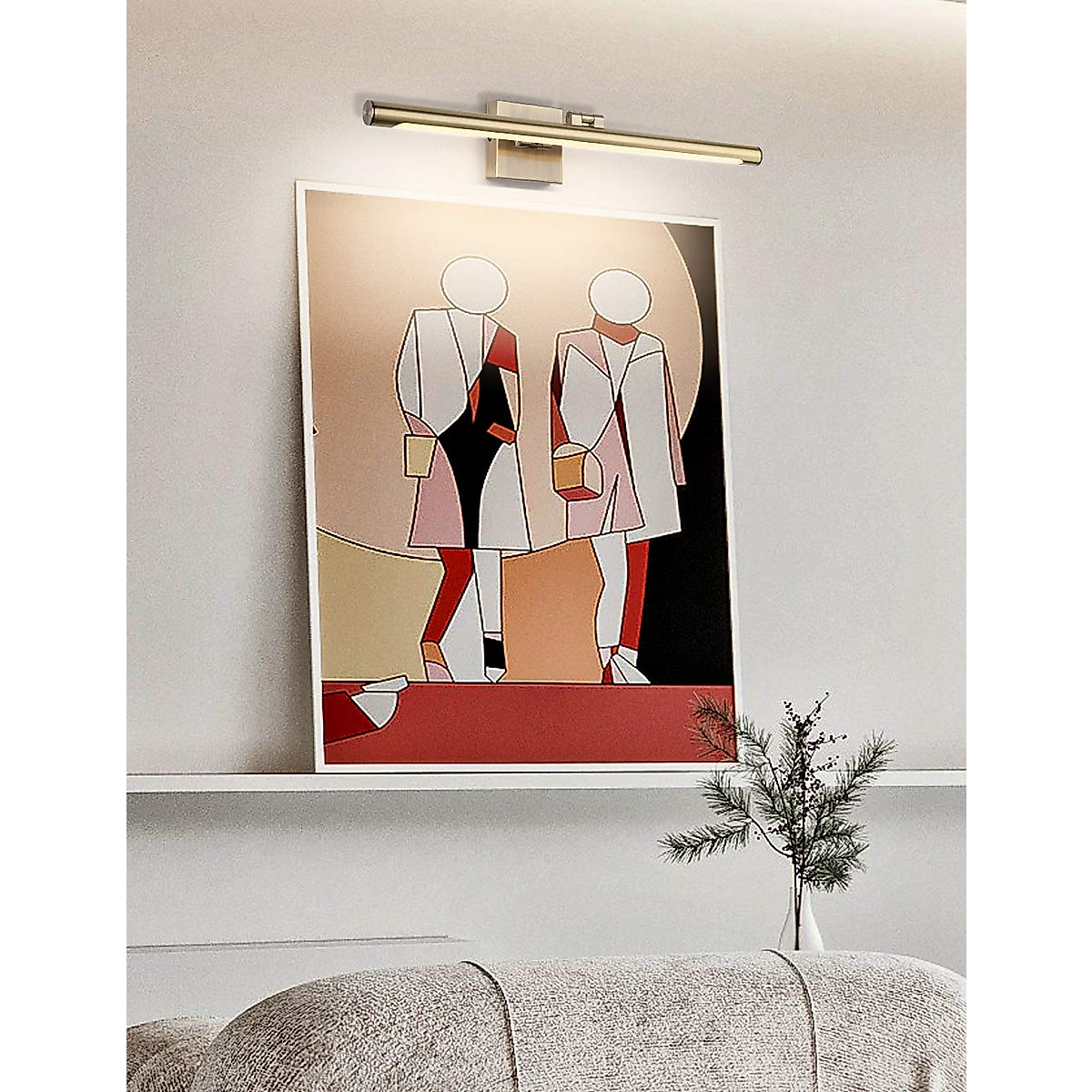 Joosenhouse Modern LED Picture Lights 24.4 inch, Antique Bronze Metal Artwork Display Lamp with Rotatable Sconces Lamp Head, 14W (70W Eqv.), Hardwired Connection, 3000K Warm White 840Lm…