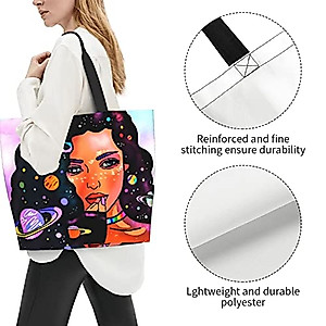 JYSDZSE African American Woman Tote Bag Shoulder Handbag For Daily Use Lightweight Durable shopping bag