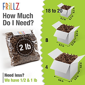 FRILLZ Crinkle Cut Paper Shred Filler (2 LB) for Baskets, Gifts, Packing and Protecting your Birthday, Weddings, Anniversary, Valentines Day, and other gifts (Kraft)