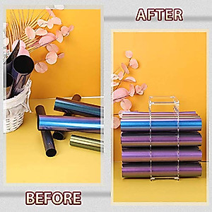 Vinyl Roll Storage 40-Holes Vinyl Storage Rack for Craft Room Vinyl Roll Holder for up to 40 Vinyl Rolls, Acrylic Material (2-Pack)