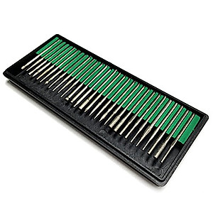 PHYHOO Diamond Burr Bits 2.35MM Diamond Drill Bit Glass Small Pipe Deburring Rotary Tool Accessories 90 Pieces