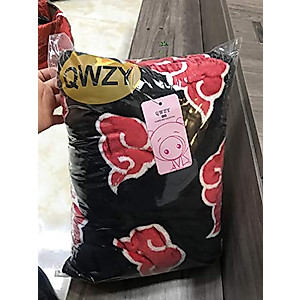 Red Clouds Coral Fleece Flannel Fleece Blanket Anime Cosplay Shawl Wrap Nap Quilt Throw Blanket (Red, 60'' x 80'')