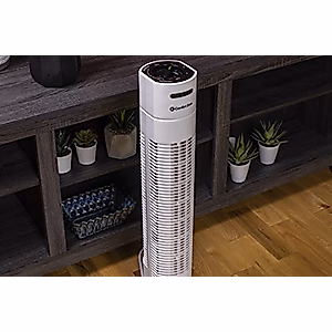 Comfort Zone CZTF320WT 31” 3-Speed Oscillating Tower Fan with Convenient Top-Mounted Controls, Perfect for Office, Desk or Dorm Room, White