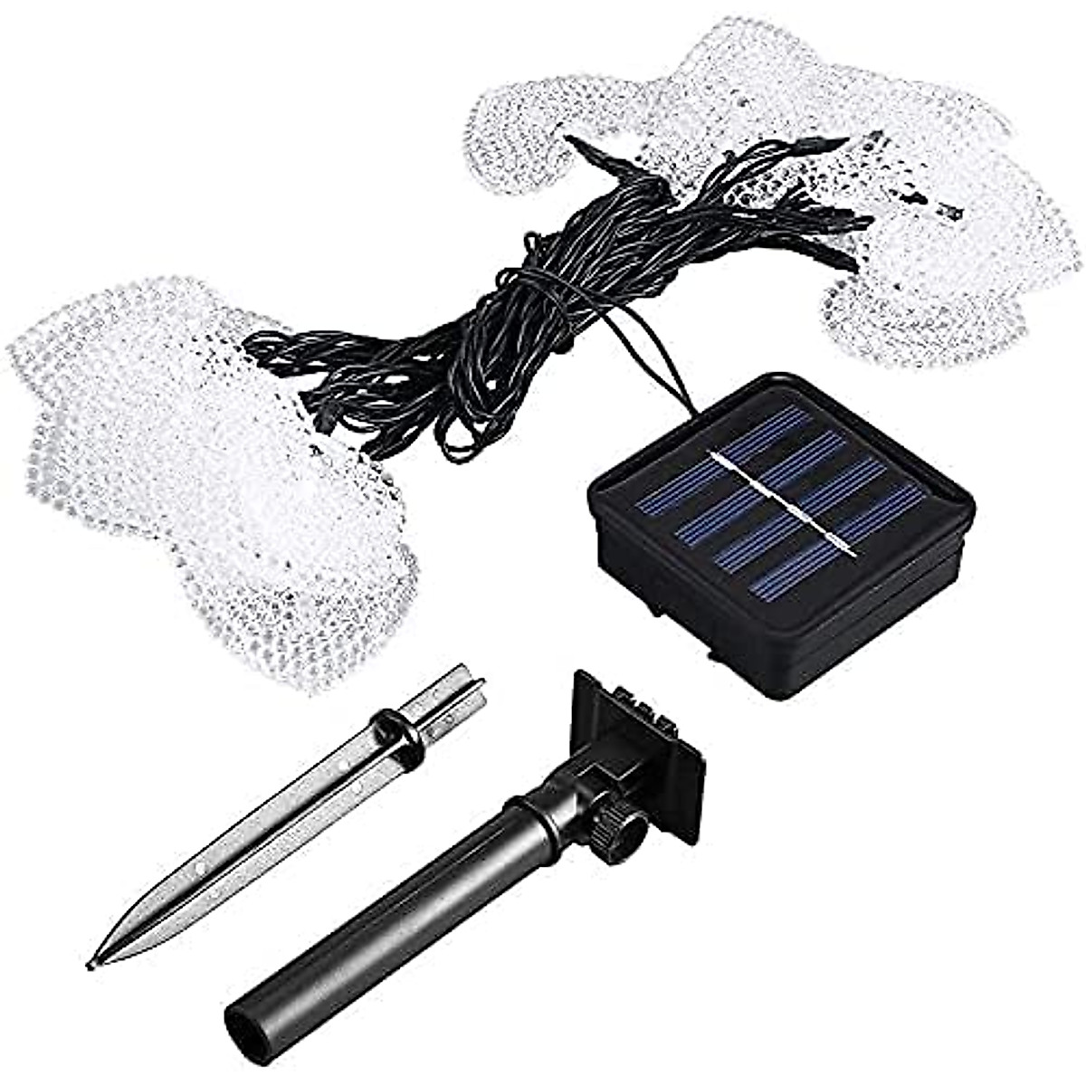 JIAN Heart-Shaped Solar String Light, String Lights Outdoor Garden, 5m 20 LED Decorative Light Garden Lights for Wedding Party Patio Home Christmas Tree Decorations for Christmas (Warm White)