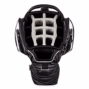 Founders Club Waterproof Golf Cart Bag Ultra Dry for Rainy Days on The Golf Course Light Weight 14 Way Full Length Divider Plus External Putter Tube (Black)