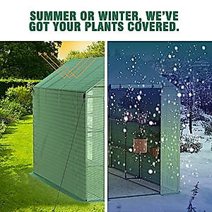Sundale Outdoor Green House Kits to Build for Outside Winter,97 x 56 x 77 Inch Walk in Pop Up Greenhouses with Shelves,Indoor Outdoor Portable Zipper Greenhouse Tall with Roll Up Doors & Cover
