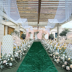 Aisle Runners for Weddings Emerald Green Wedding Aisle Runner 2FTx15FT Luxury Velvet Fabric Carpet Runway Green Aisle Runner for Party Bridal Runner Rug for Ceremony Birthday Event Wedding Decorations