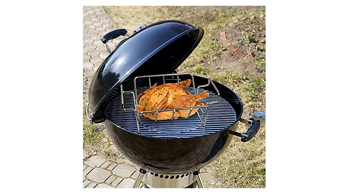 Burly Grill Stainless Turkey & Rib Rack for Big Green Egg