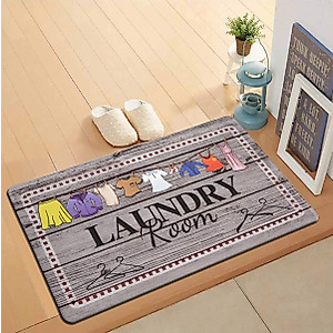 Rugshop Laundry Room Standing Mat 18" x 30" Gray