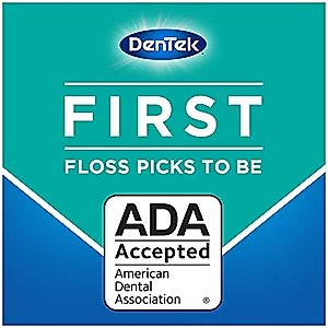 DenTek Complete Clean Easy Reach Floss Picks, No Break & No Shred Floss, 75 Count