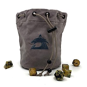 Dundra Multipocket Dice Bag - DND Velvet Pouch - Large Dice Bags for D&D with Pockets - Soft Case for RPG Dice Storage - Drawstring Pouches for Role Playing Games Dice Set - Polyhedral Dice Bag (Grey)
