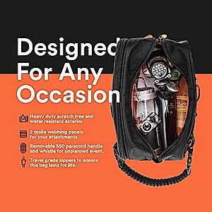 Fitdom Tactical Toiletry Bag Dopp Kit Case For Men. Perfect For Travel & Storage. Fits Large & Small Cosmetic Makeup, Clipper, Toothbrush, Shower, Shaving & Grooming Care. Best Overnight Organizer