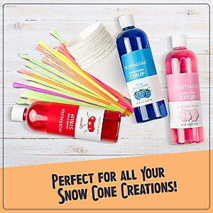 Nostalgia Retro Table-Top Snow Cone Maker, Makes 20 Icy Treats, Shaved Ice Machine Includes 2 Reusable Plastic Cups & Ice Scoop, Retro Red