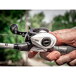 Abu Garcia Revo STX Low Profile Baitcast Reel, Size LP (1430425), 10 Stainless Steel Ball Bearings + 1 DuraClutch Roller Bearing, Strong and Lightweight