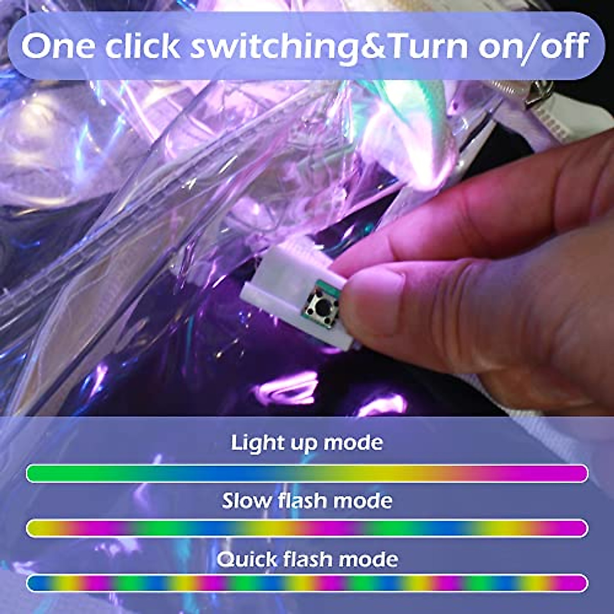 Mytium Clear Backpack,Transparent Backpack with Led lights See Through Backpack for Kids Adult School,Sport,Travel,Stadium-Large