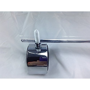 One Stop Plastic Shop Clear Acrylic Vanity Bench with White Vinyl Cushion and Chrome Casters