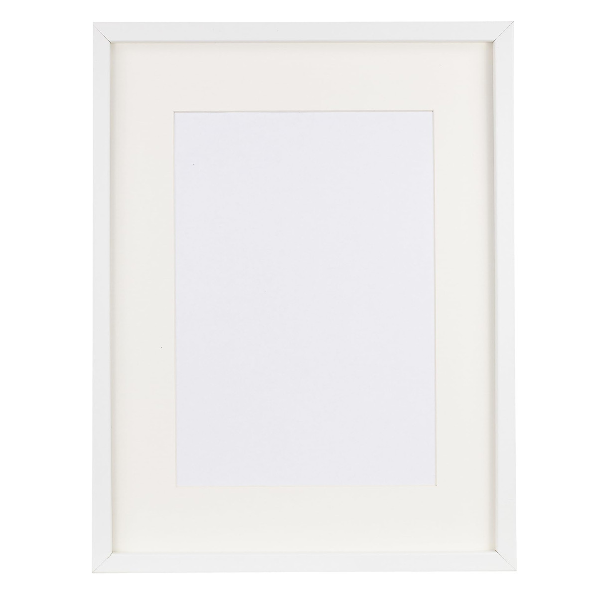 BD ART 12x16 White Picture Frame Made of Wood and High Definition Glass Display Pictures 8x12 with Mat or 12x16 Without Mat - Vertical and Horizontal Wall Mounting