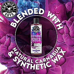 Chemical Guys CWS207 Extreme Bodywash & Wax Foaming Car Wash Soap, (Works with Foam Cannons/Guns or Bucket Washes) For Trucks, Motorcycles, RVs & More, 128 fl oz (1 Gallon), Grape Scent