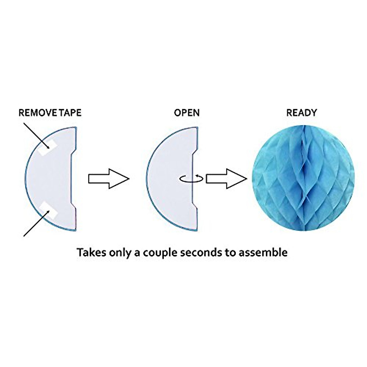 Fecedy Blue Happy Birthday Banner Honeycomb balls Swirls Streamers for Birthday Party Decorations