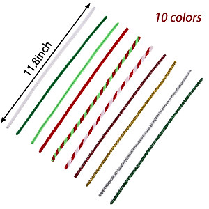 Livder Christmas Pipe Chenille Cleaners Stems Set, DIY Art Craft Pom Poms, Self Adhesive Wiggle Eyes Supplies Decorations