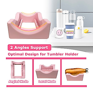 LexRory Silicone Cup Cradle for Tumblers - Tumbler Holder for Crafts with Felt Edge Squeegee - 2 Angles Cups Stand Use to Apply Vinyl Decals for Tumblers Cup Projects