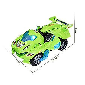 davidamy's gift Transforming Toy Dinosaur Cars, Dinosaur Car w/LED Light Sound, Aumatic Transformation Dinosaur Kids Toy (Red)